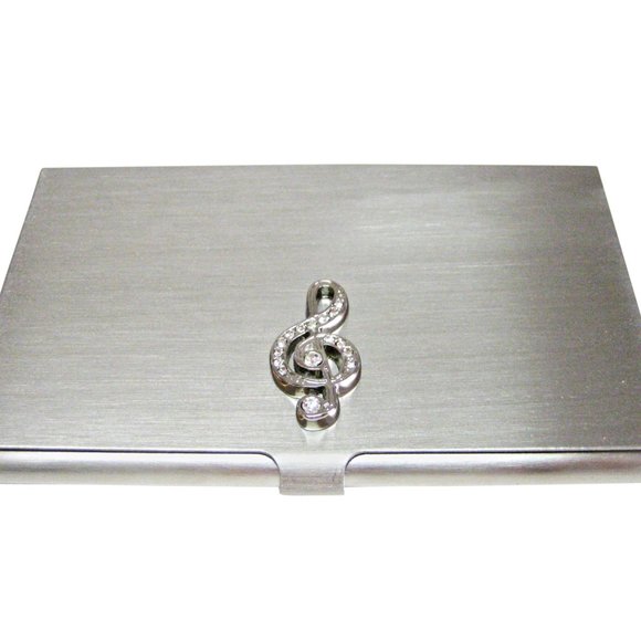 Kiola Designs | Accessories | Crystalled Treble Musical Note Card ...